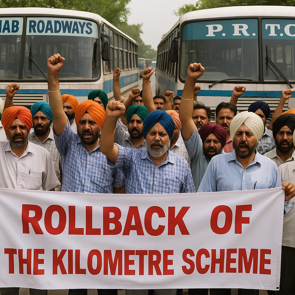 Punjab Protest: Bus Employees Demand Rollback of Kilometre Scheme ...